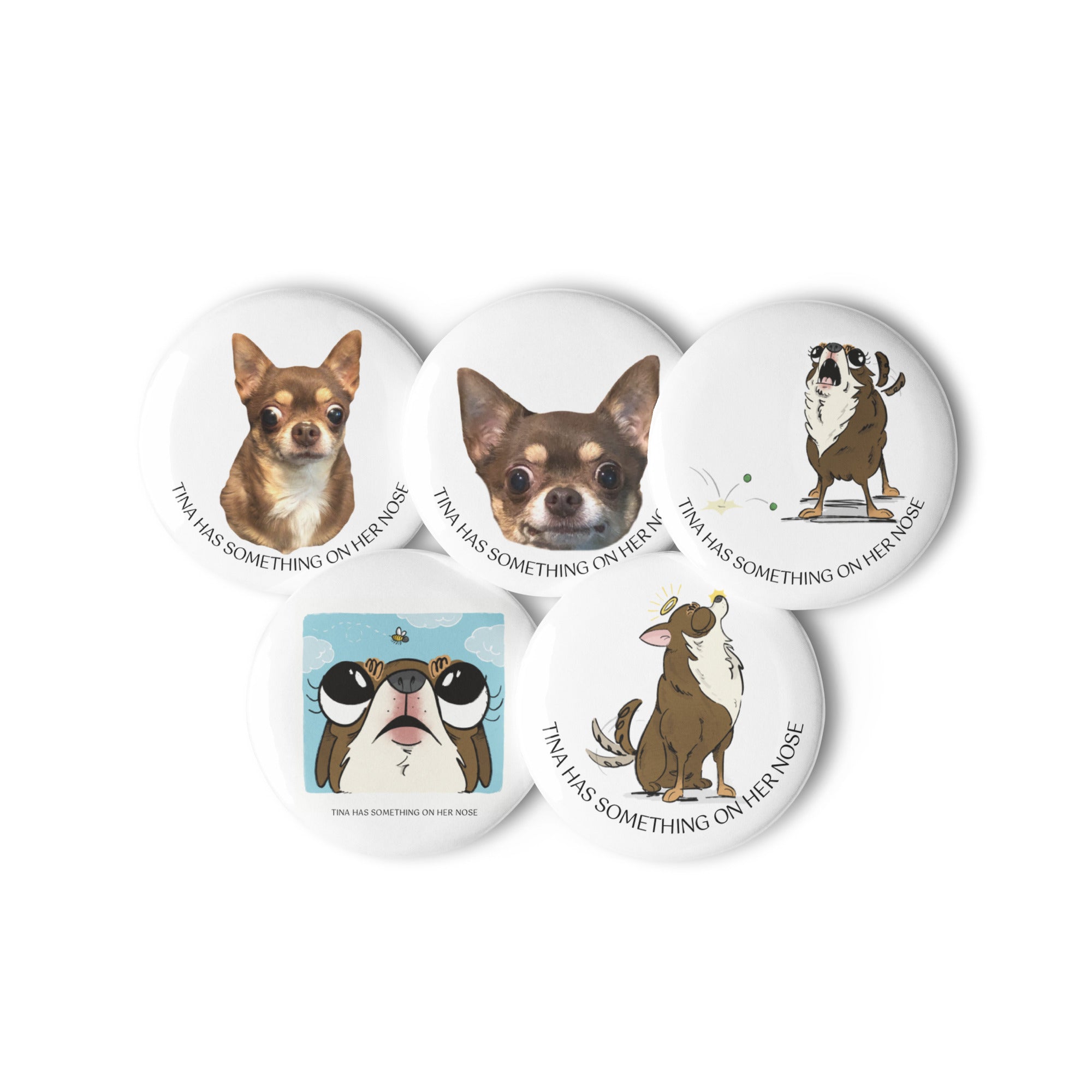 Tina Set of Pins – Tina Has Something on Her Nose